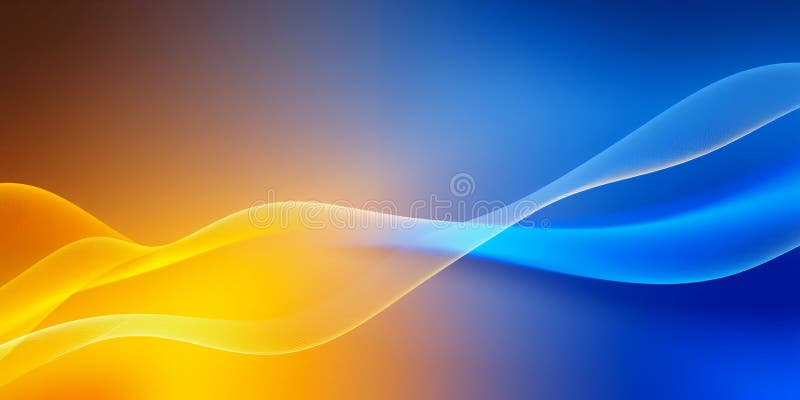 Abstract Blue and Yellow Wave Design Stock Illustration - Illustration ...
