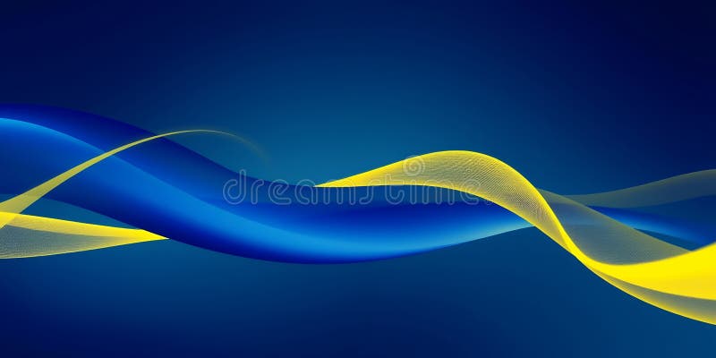 Abstract Blue and Yellow Wave Design Stock Illustration - Illustration ...