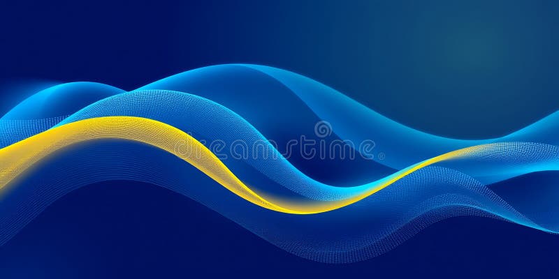 Abstract Blue and Yellow Wave Design Stock Illustration - Illustration ...