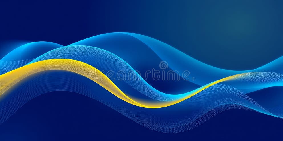 Abstract Blue and Yellow Wave Design Stock Illustration - Illustration ...