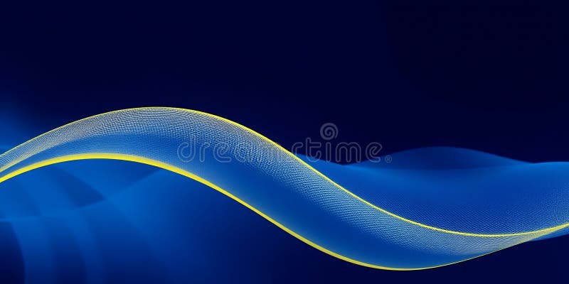 Abstract Blue and Yellow Wave Design Stock Illustration - Illustration ...