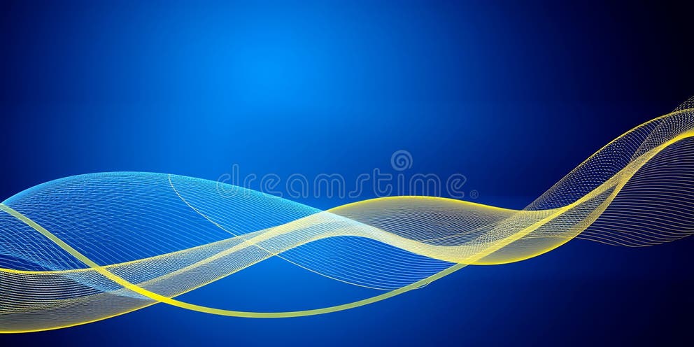 Abstract Blue and Yellow Wave Design Stock Illustration - Illustration ...
