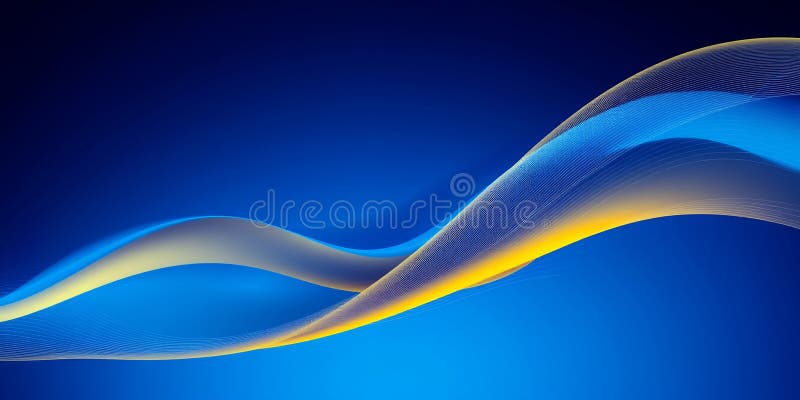 Abstract Blue and Yellow Wave Design Stock Illustration - Illustration ...