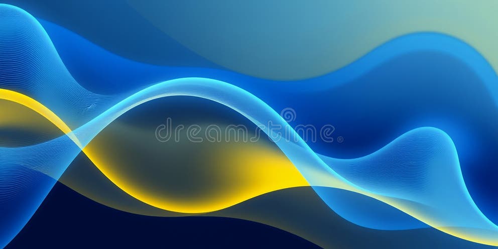 Abstract Blue and Yellow Wave Pattern Stock Illustration - Illustration ...