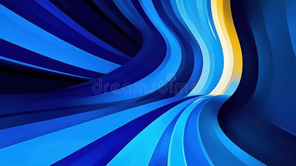 Abstract Blue and Yellow Wave Pattern Creating a Dynamic Visual Flow ...