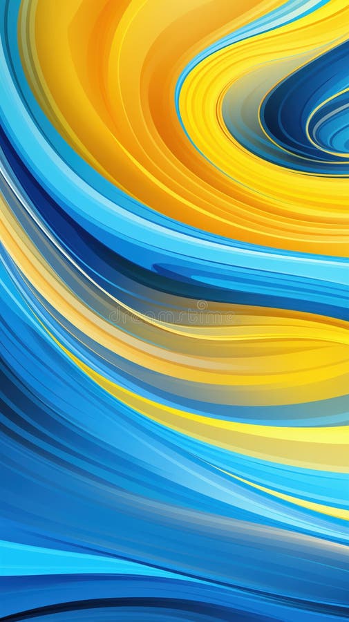 Abstract Blue and Yellow Wavy Color Background Stock Illustration ...