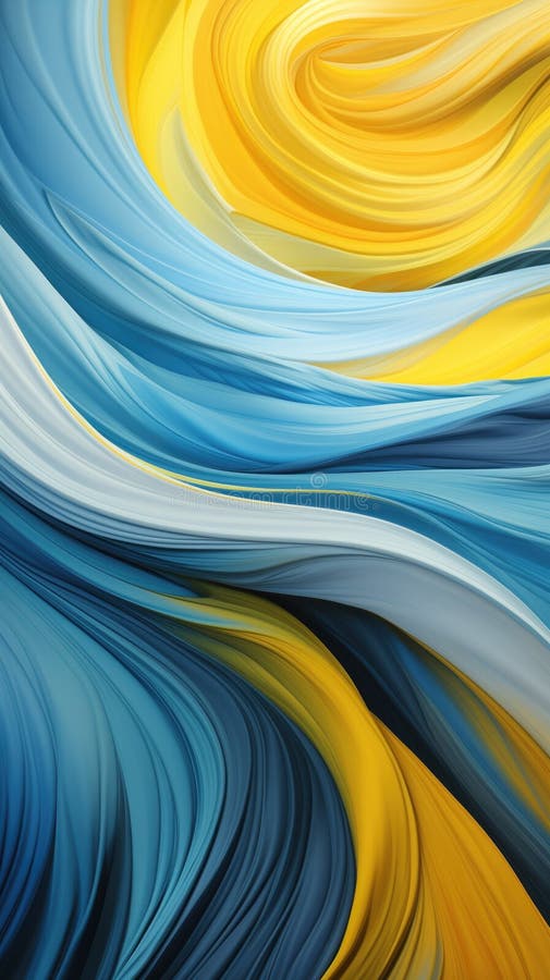 Abstract Blue and Yellow Wavy Color Background Stock Illustration ...