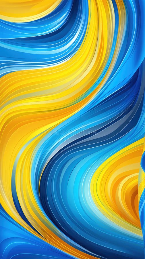 Abstract Blue and Yellow Wavy Color Background Stock Illustration ...