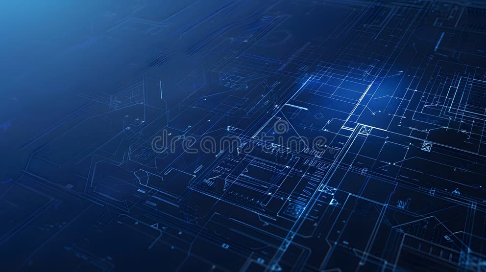 Abstract Blueprint of Architectural Design on Dark Blue Background - AI ...