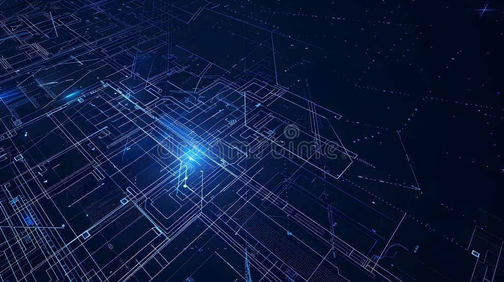 Abstract Blueprint of Architectural Design on Dark Blue Background - AI ...