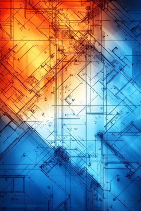 Abstract Blueprints and Architectural Sketches Background for ...