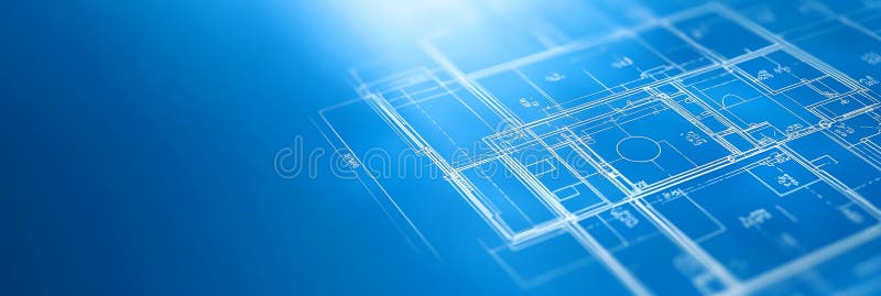 Abstract Blueprints on a Blueprint Background Indicate Planning and ...