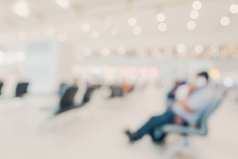 Abstract Blur Airport Interior for Background with Space Stock Image ...