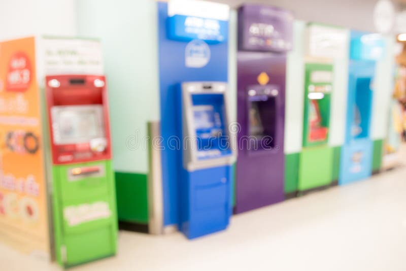 Abstract blur atm machine stock image. Image of customer - 131601193