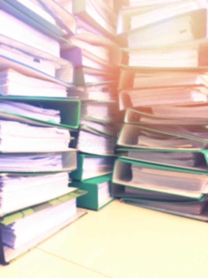 Abstract Blur Background of File Stack at Office Stock Photo - Image of ...