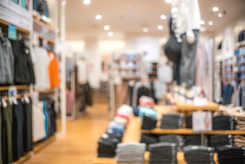 Abstract Blur of Beautiful Clothes Store and Shopping Mall Inter Stock ...