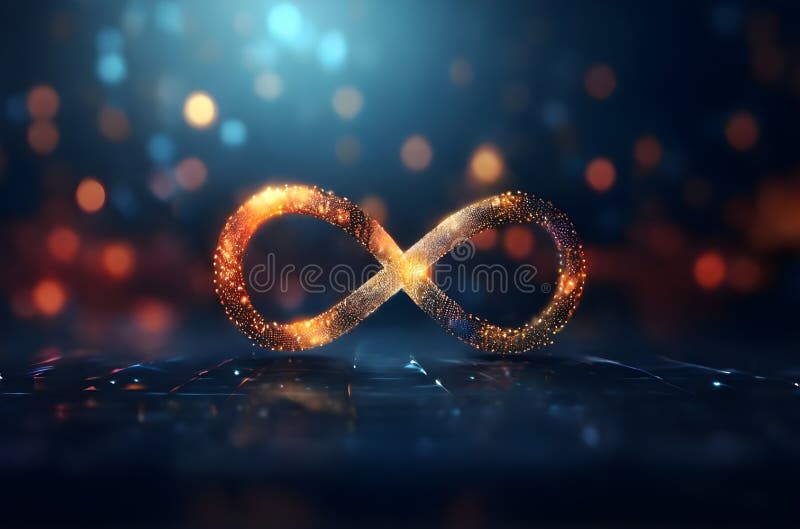 Abstract Blur Bokeh Banner Background with Infinity Math Symbol Stock ...