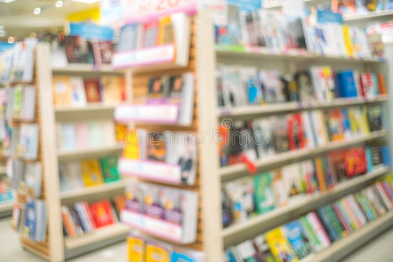Abstract Blur of Book Store and Book Shop for Background Stock Image ...