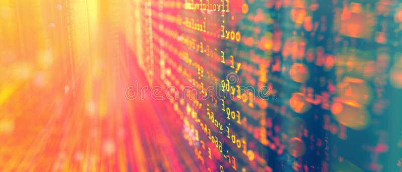 Abstract Blur of Code on a Screen Symbolizing the Rapid Flow of ...