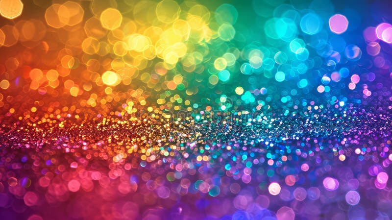 Abstract Blur of Colorful Lights on Glittering Rainbow Backdrop Stock ...