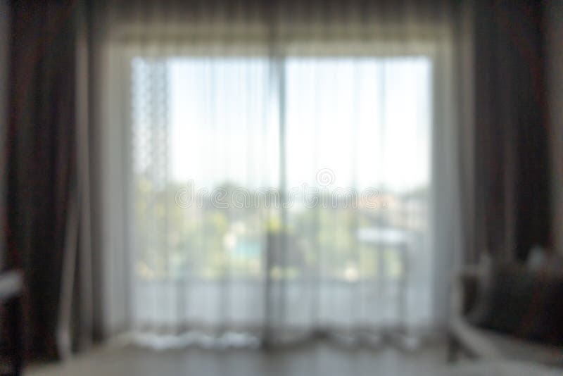 Empty Curtain Interior Decoration in Living Room Stock Image - Image of ...