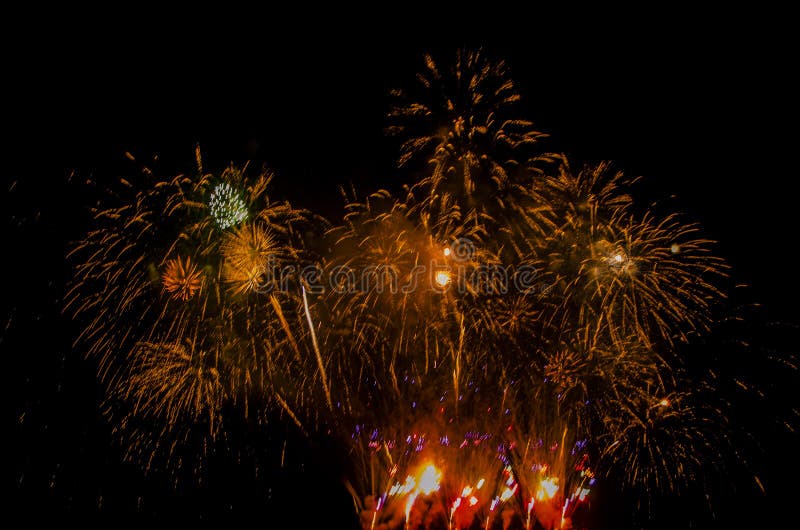 Abstract Blur Fireworks Light, Beautiful Colorful Fireworks Display on ...