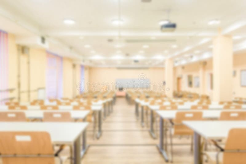 Abstract Blur Interior of Empty University Audiences. Modern School ...