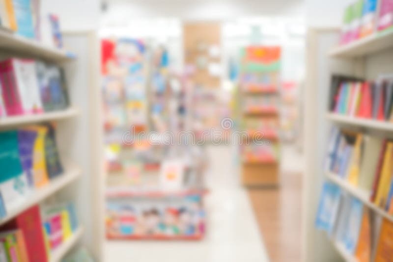 Abstract Blur of Book Store and Book Shop for Background Stock Photo ...