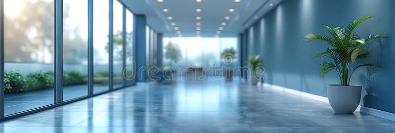 Abstract Blur of a Modern Executive Office Interior with Natural Light ...
