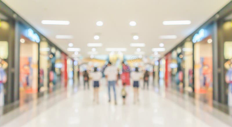 Abstract Blur Modern Shopping Mall Interior Background Stock Photo ...
