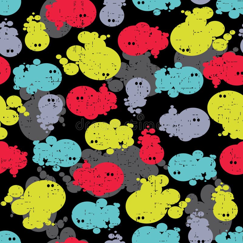Abstract Blur Monsters Seamless Pattern. Stock Illustration ...