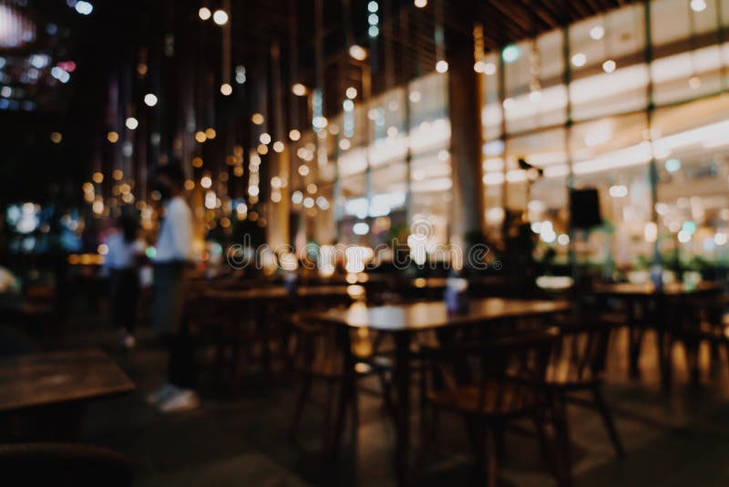 Abstract Blur Night Bar and Restaurant for Background Stock Photo ...