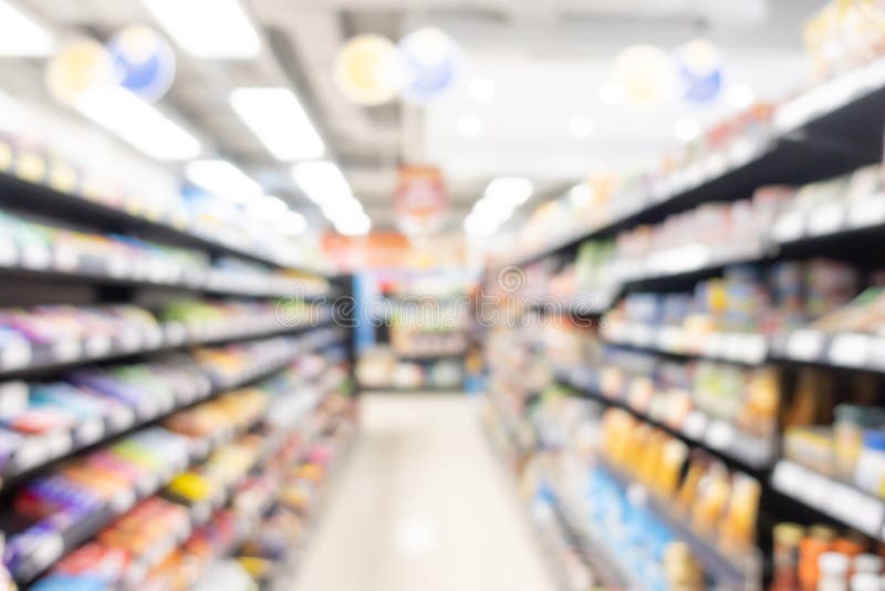 Abstract Blur Shelf in Minimart and Supermarket Stock Image - Image of ...