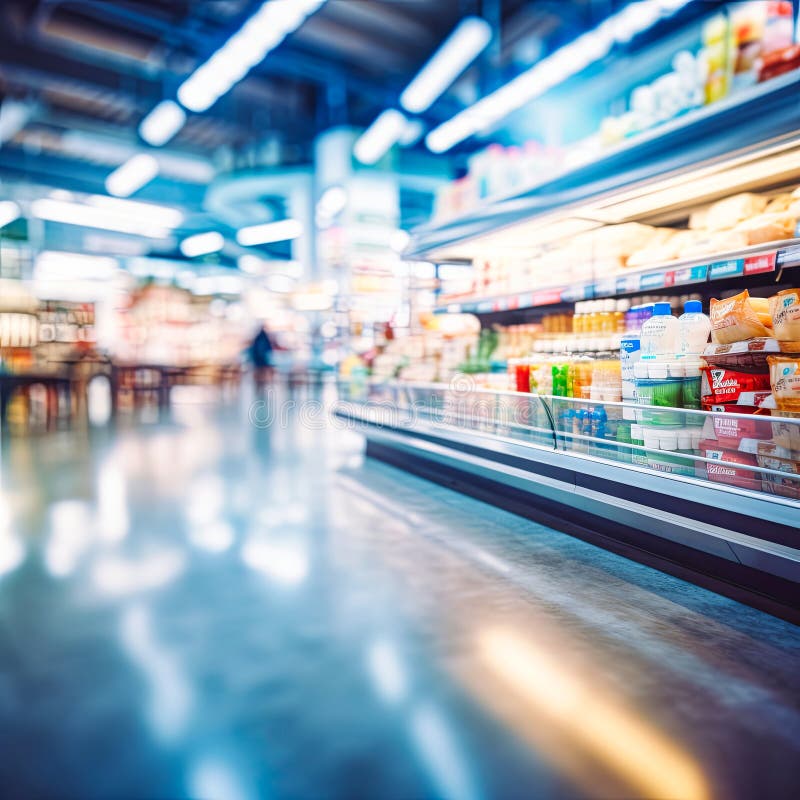 Abstract Blur Supermarket and Retail Store in Shopping Stock Image ...