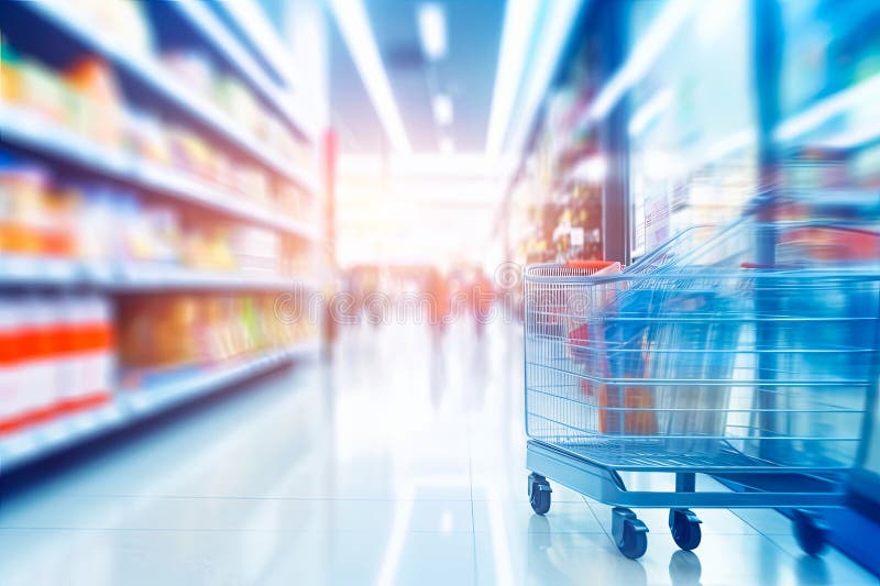 Abstract Blur Supermarket and Retail Store in Shopping Stock Photo ...