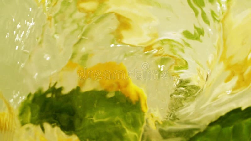 Abstract Blur Water Surface Motion, Splash, Ripples, Lemon Fruit and ...