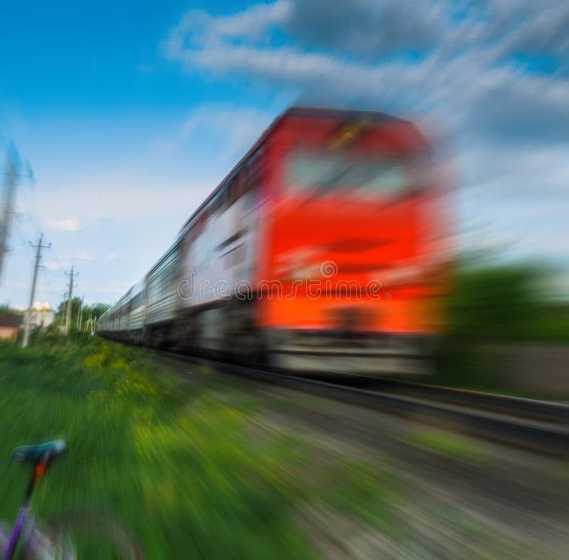 Abstract Blured Background with Old Passenger Train with Motion Blur ...