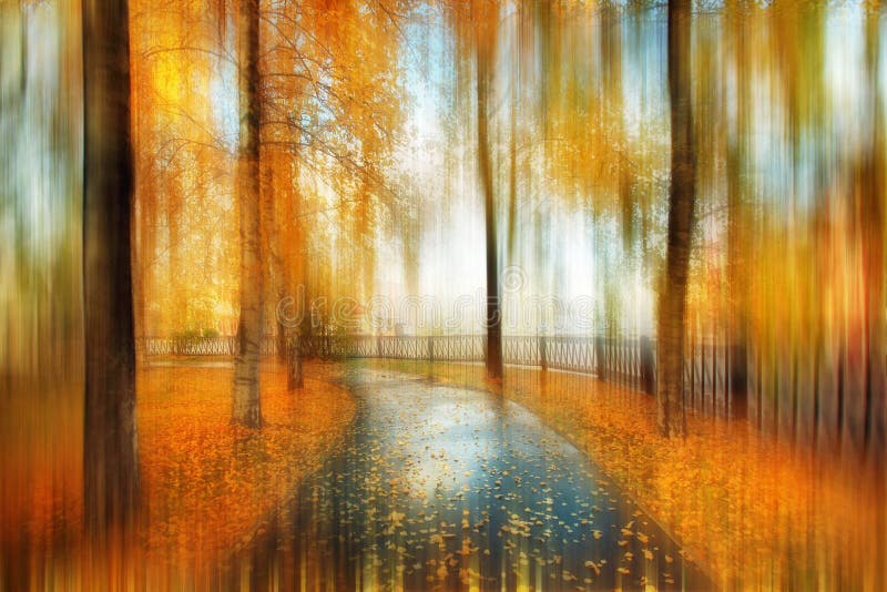 Abstract Blurred Autumn Landscape Stock Photo - Image of background ...