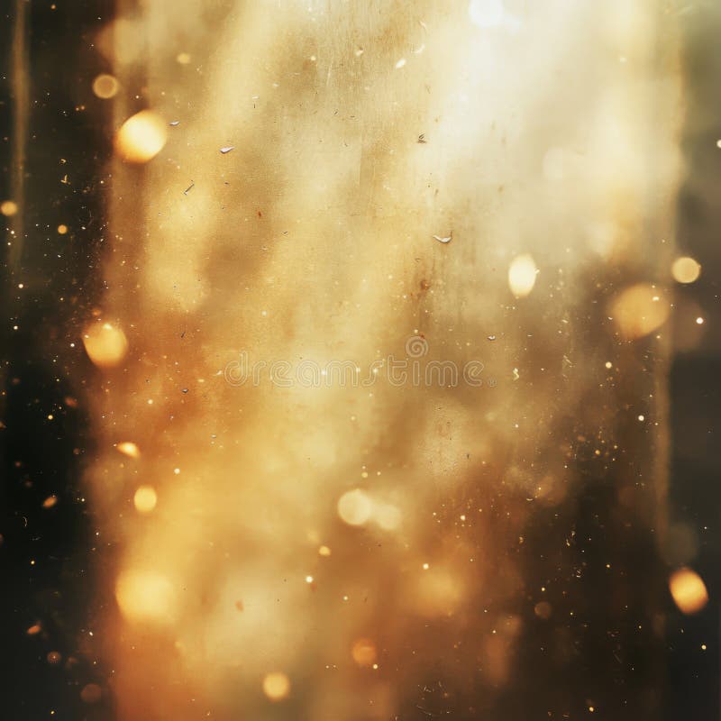 Abstract Blurred Background with Golden Bokeh and Dust Particles Stock ...