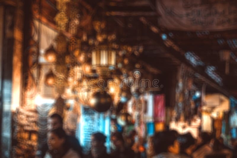 Abstract Blurred Background of Marrakesh Souk Market. Stock Image ...