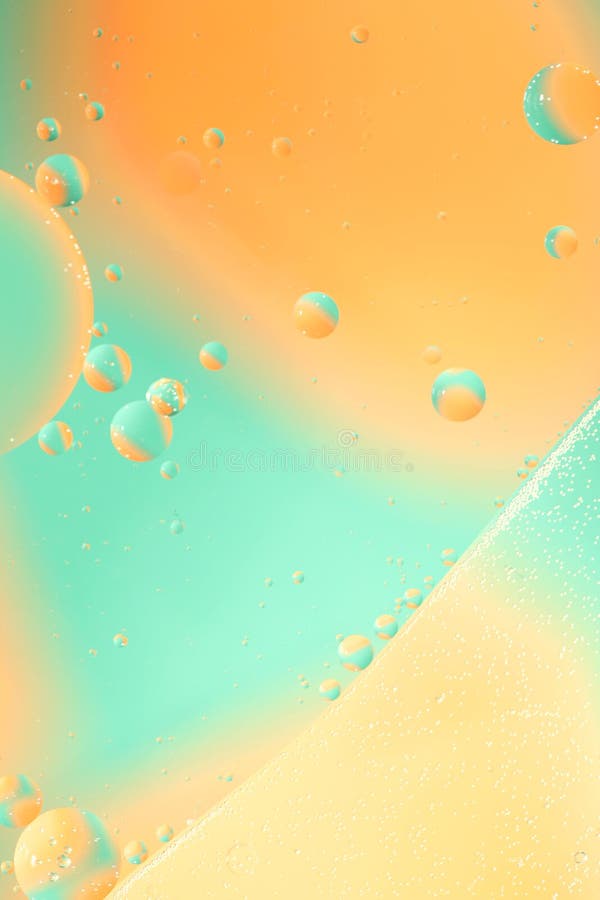 Abstract Blurred Background. Turquoise and Yellow Circles and Bubbles ...