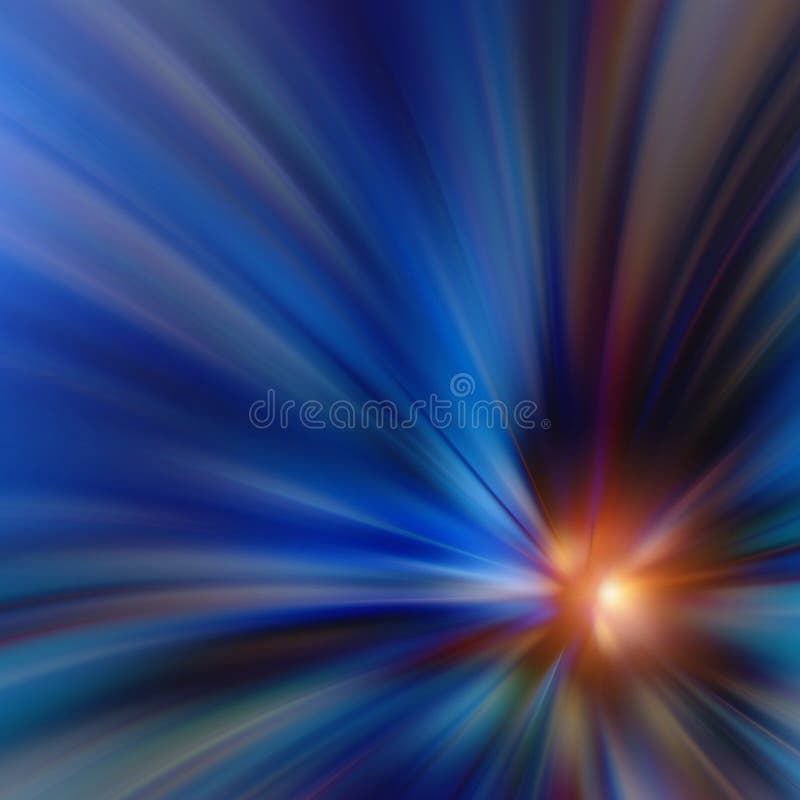 Abstract Blurred Blue Rays Background. Illuminated Burst of Multicolor ...