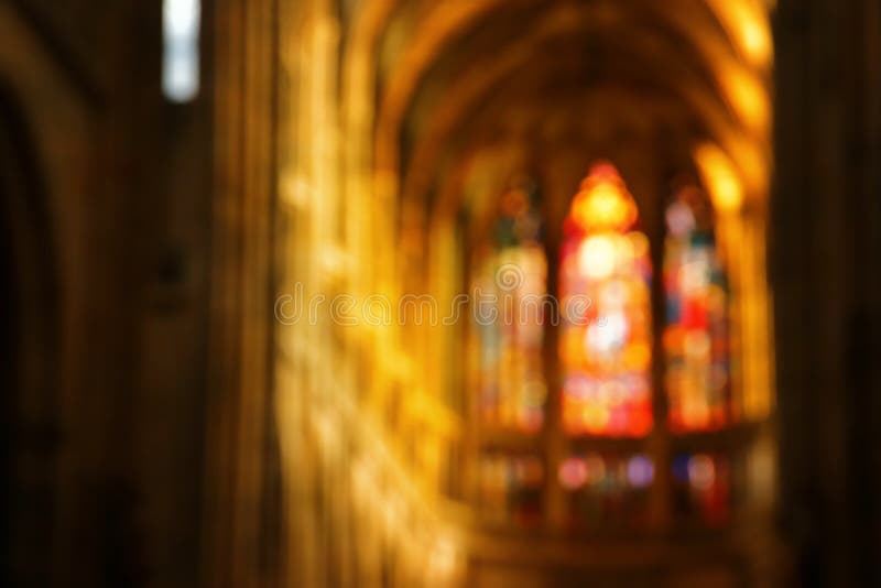 Abstract Blurred and Bokeh Background of Cathedral Inside View Stock ...