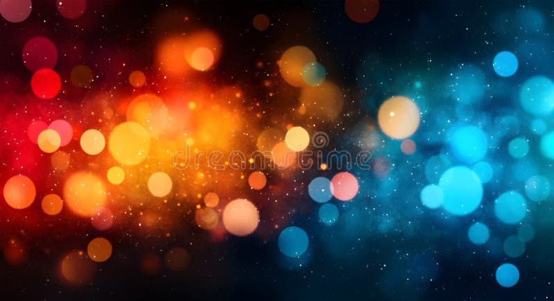 Abstract Blurred Bokeh Background with Warm Red Orange and Cool Blue ...