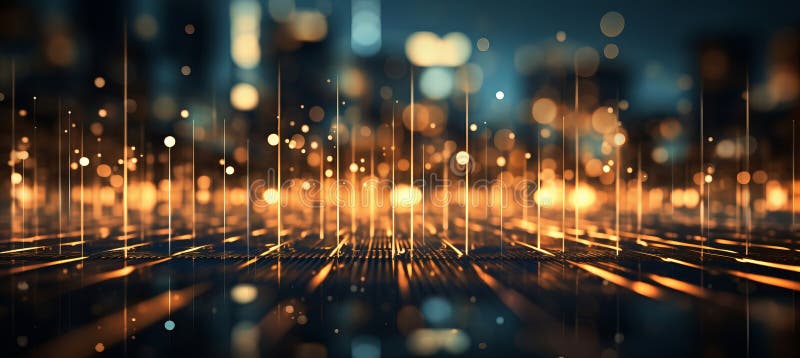 Abstract Blurred Bokeh Effect with Binary Code and Computer Circuitry for Technology Themed ...