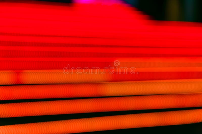 Abstract Blurred Bokeh Red Color Lights Line Effect from Stairway Stock ...
