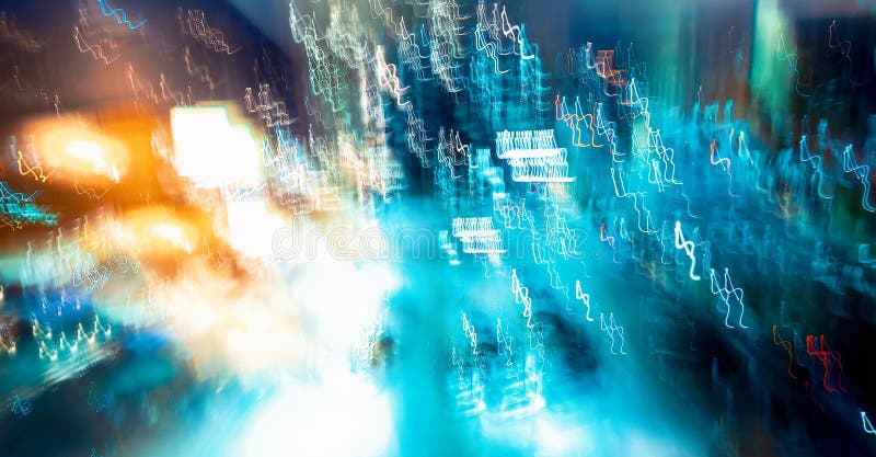 Abstract Blurred Cityscape Neon Lights Background Stock Image - Image ...