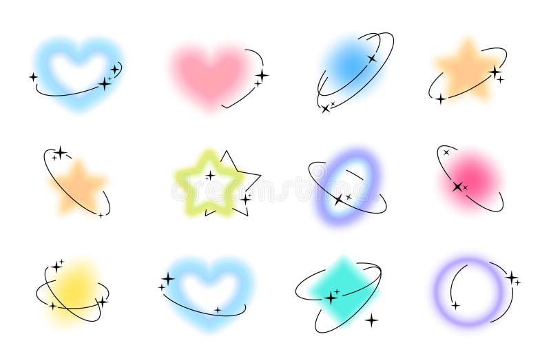 Abstract Blurred Color Gradient Shapes Set. Vector Stock Vector ...