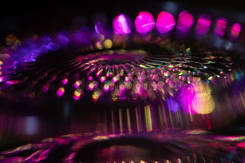 Abstract Blurred Colorful Lens Flare Bokeh on Black Stock Image - Image ...