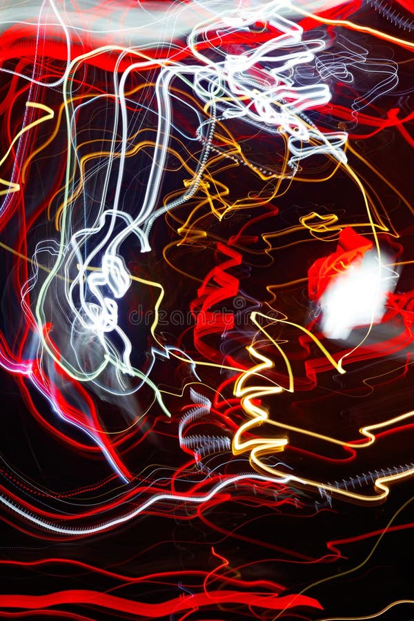 Abstract Blurred Colorful Light Effect on a Black Background. Long ...